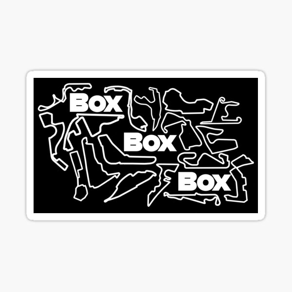 "Box Box Box!" Sticker for Sale by stickumsketches | Redbubble