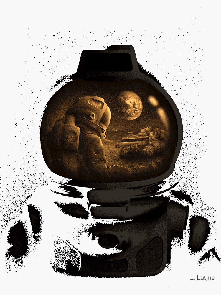 "Moon - Sam Rockwell Sci-Fi Movie Artwork" Sticker by LorenzoGnech ...