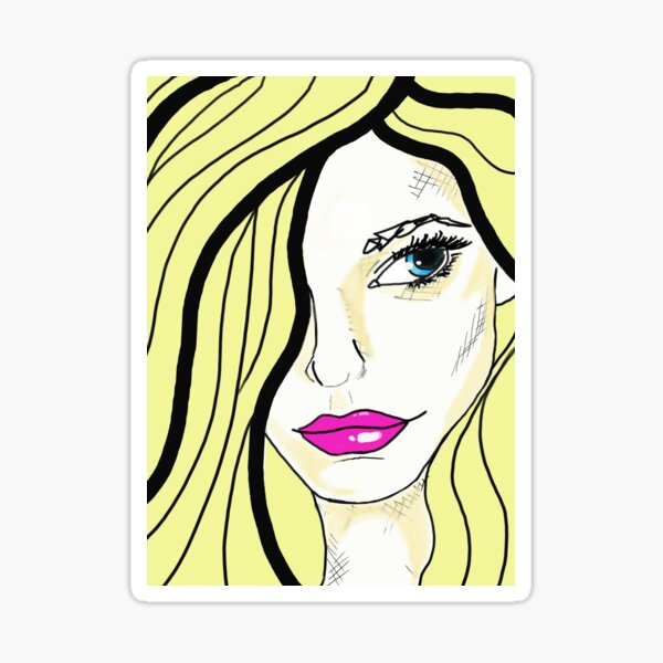 "Blonde girl" Sticker by clockwbutterfly | Redbubble