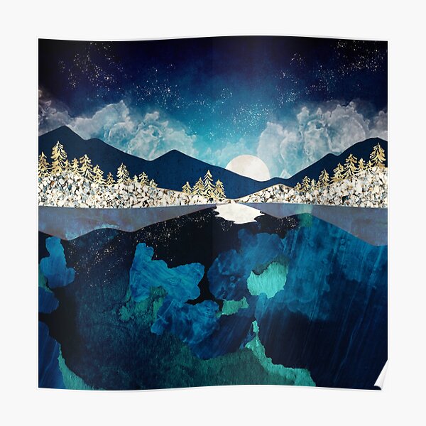 "Midnight Water" Poster by spacefrogdesign | Redbubble