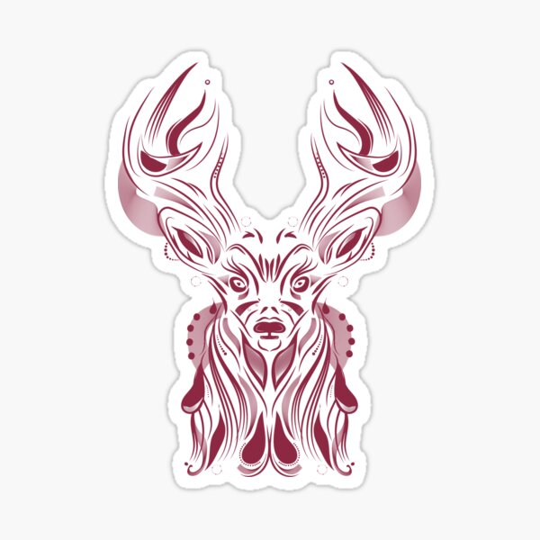 "Illustrated stag head" Sticker by josieclaxton | Redbubble