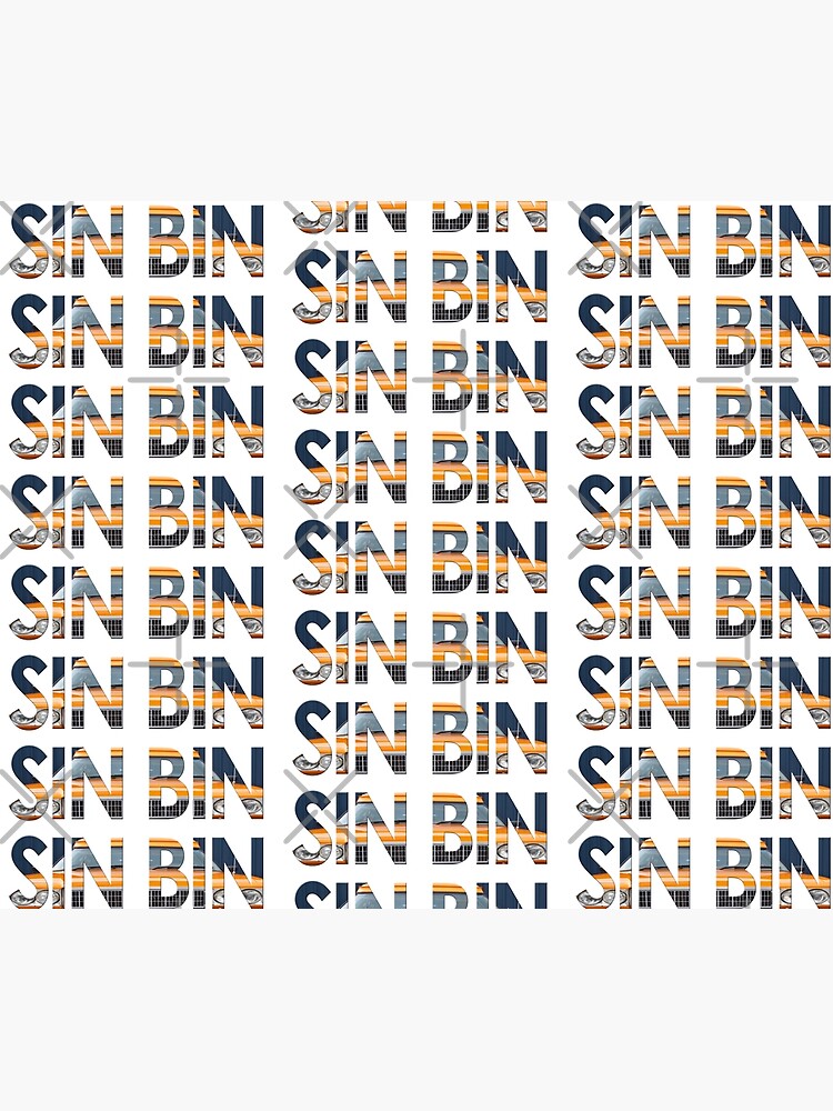 "Sin Bin Graphic Text" Throw Blanket by dodgerock | Redbubble