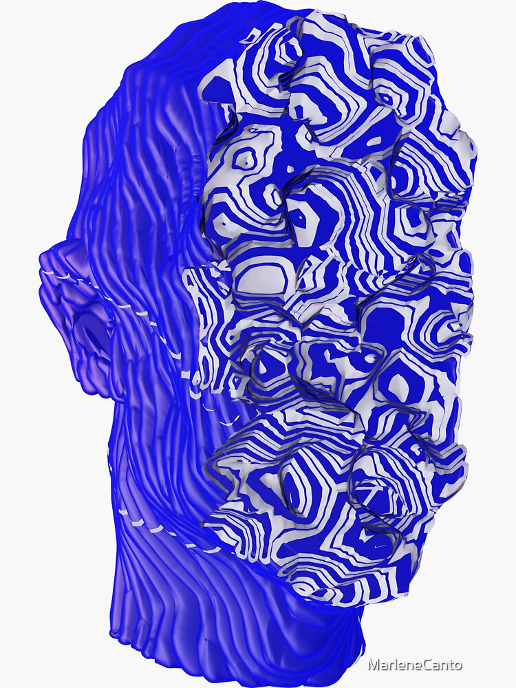 "Trippy - 3D Model Blue Abstract Texture " Sticker for Sale by ...