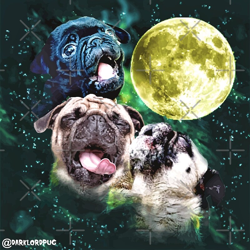 "Howling Pug" by darklordpug | Redbubble