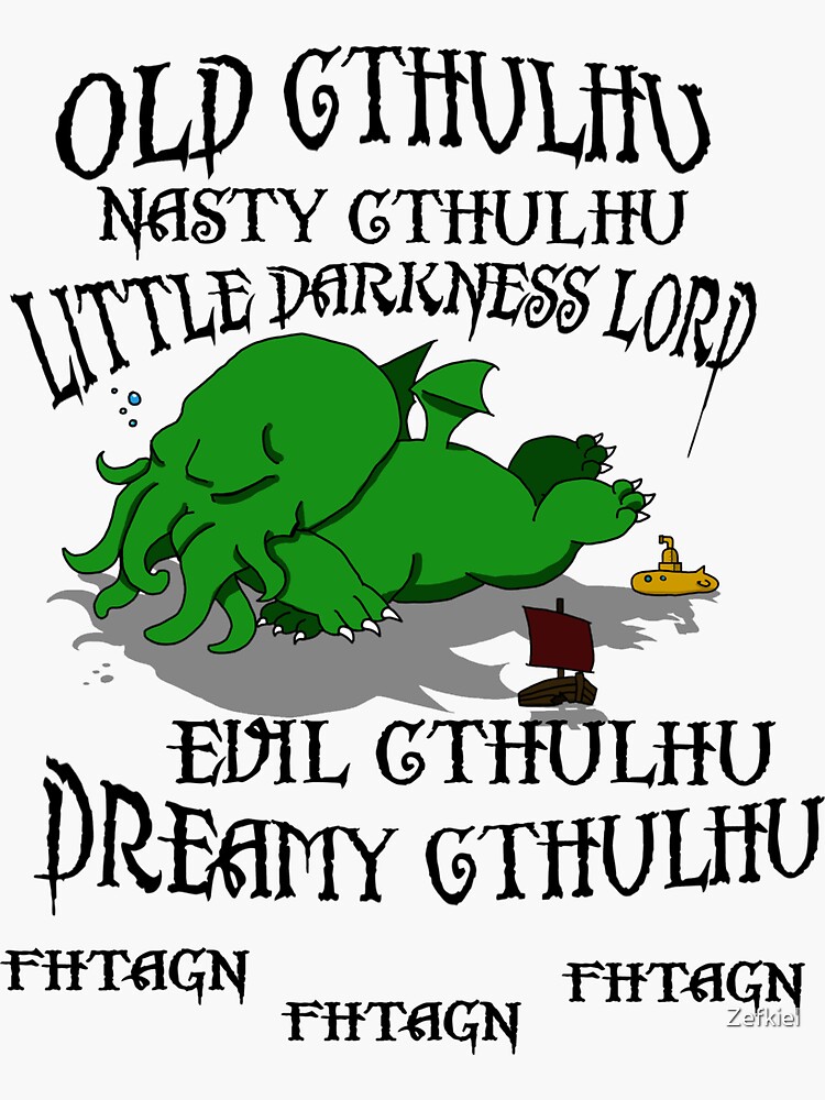 "Happy Cthulhu" Sticker for Sale by Zefkiel | Redbubble