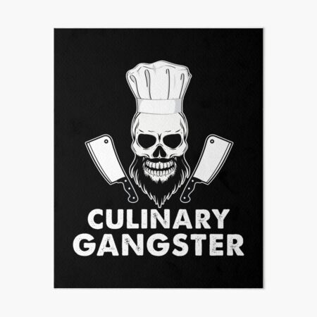 "Culinary Gangster Chef Skull Cooking Design" Art Board Print for Sale ...