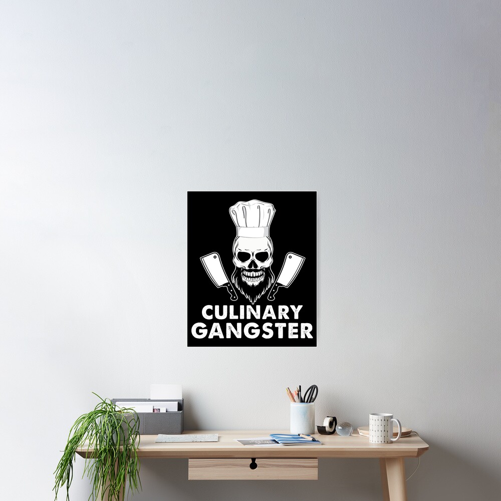 "Culinary Gangster Chef Skull Cooking Design" Poster for Sale by ...