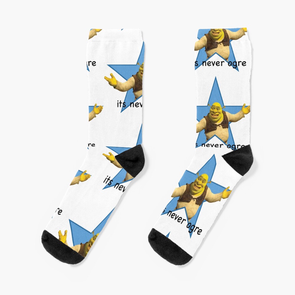 "Its never ogre shrek" Socks by DoodlesnNoodlez | Redbubble