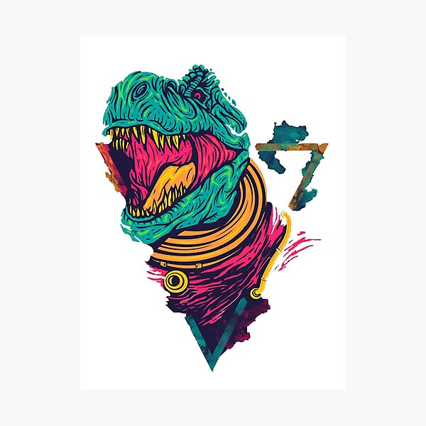 Colorful T Rex Photographic Prints | Redbubble