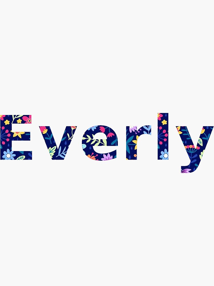 "Everly - Floral Name" Sticker by lenlee | Redbubble