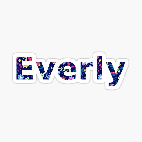 "Everly - Floral Name" Sticker by lenlee | Redbubble