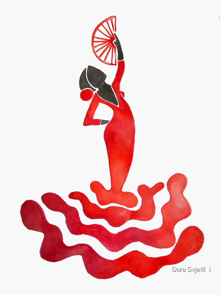 "FLAMENCO DANCER" Sticker by grigoriidesign | Redbubble