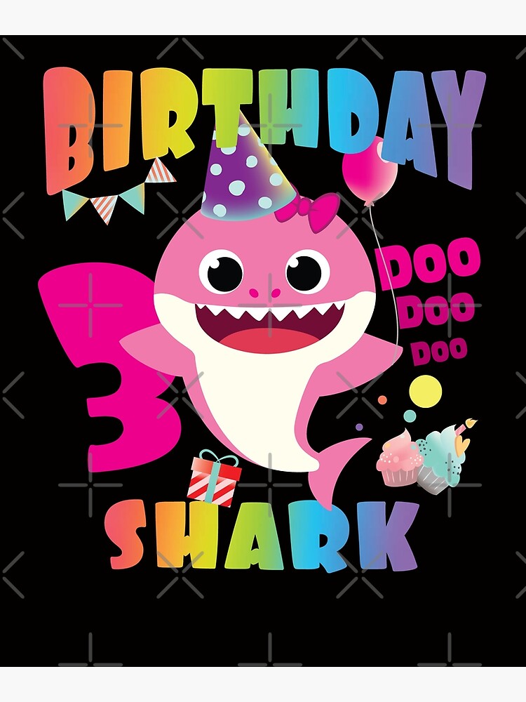 "Birthday Girl Shark Gift Cute Baby Shark Design Matching Family Set ...