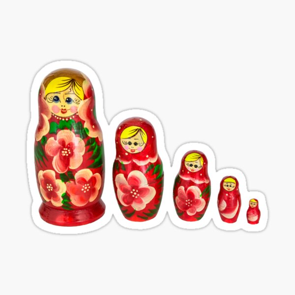 "Russian Matryoshka Dolls" Sticker for Sale by ZinaStromberg | Redbubble