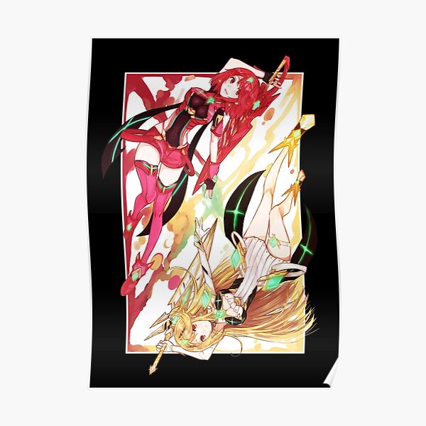 "Xenoblade 2 - Pyra & Mythra" Poster by lv2design | Redbubble