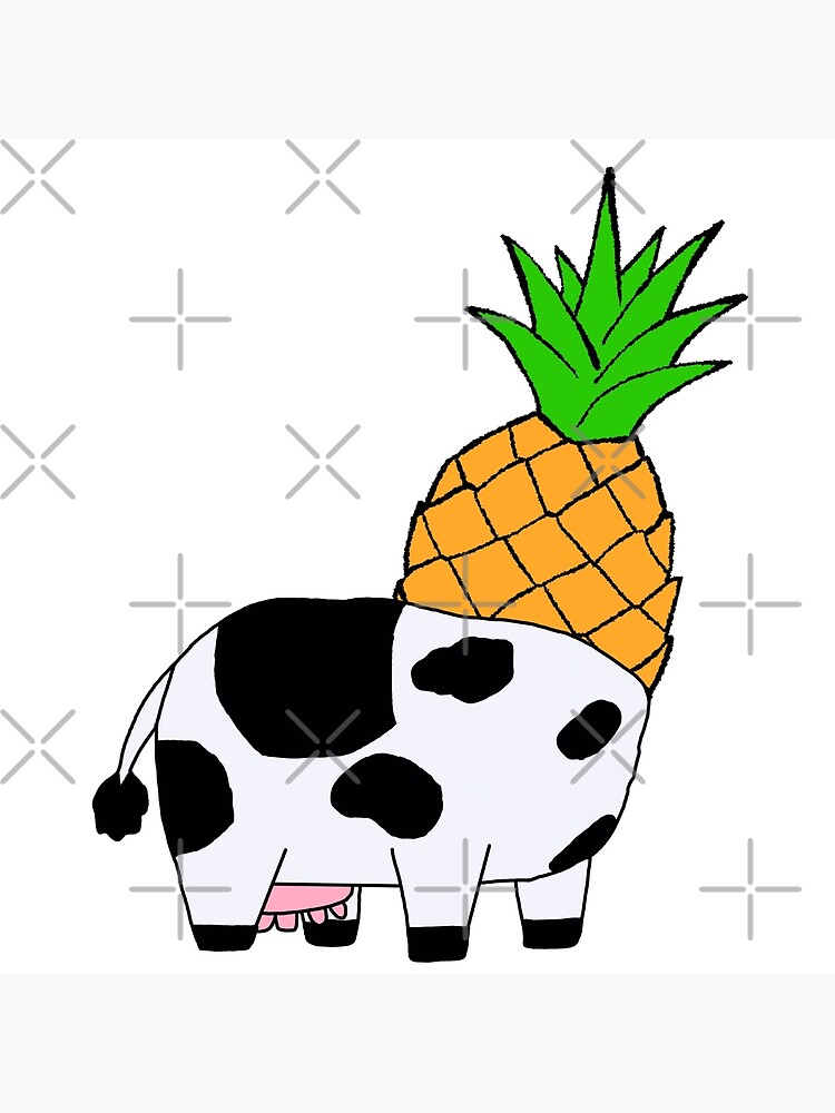 "Cow pineapple head " Poster by roccodicosmo | Redbubble