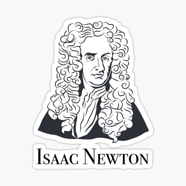 "Illustration of Isaac Newton, scientist." Sticker for Sale by hypnotzd ...