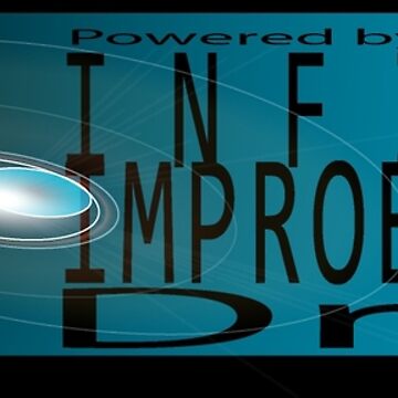 "Powered by the Inifinite Improbability Drive" Sticker for Sale by ...