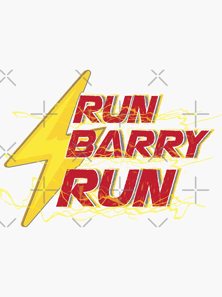"RUN BARRY RUN" Sticker for Sale by bashleycreative | Redbubble