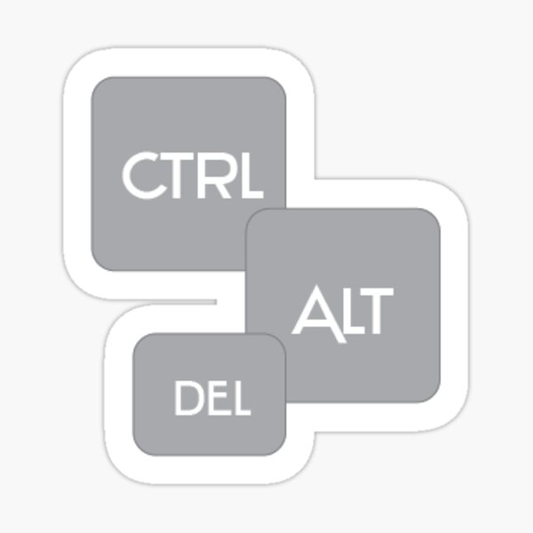 "Control Alt Delete" Sticker for Sale by Moonlight-Media | Redbubble