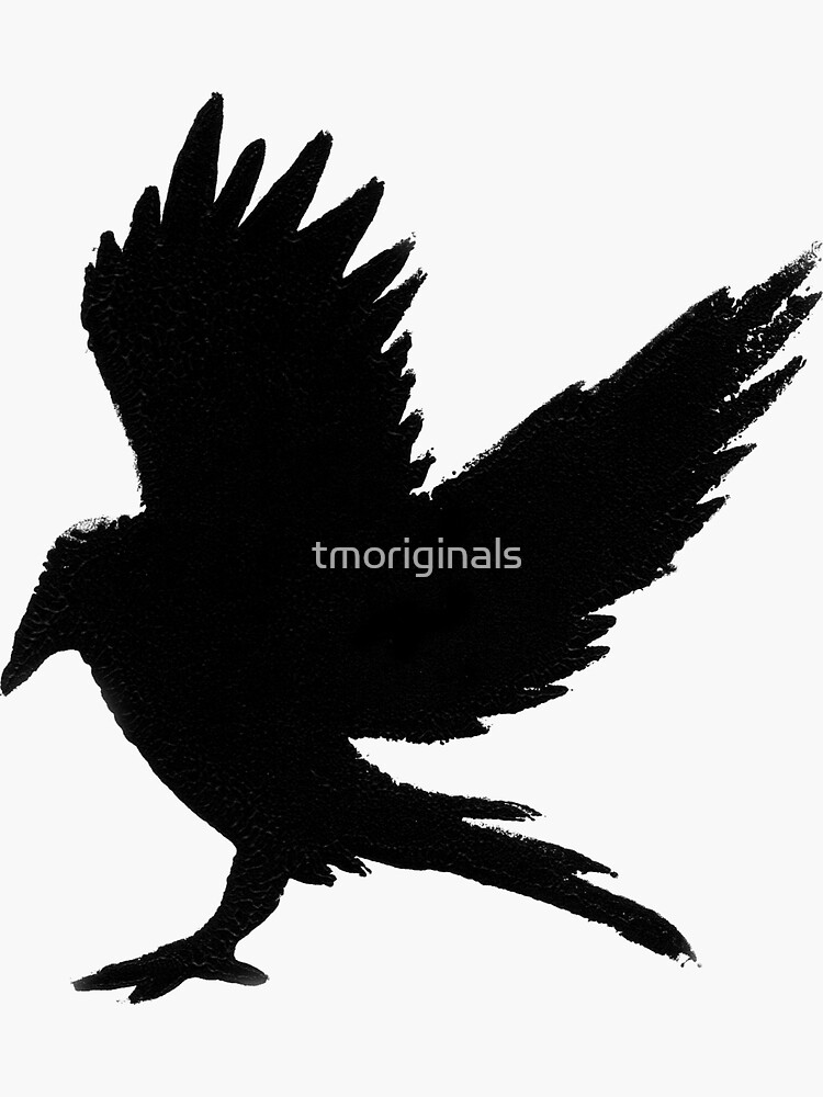 "landing crow block print" Sticker for Sale by tmoriginals | Redbubble