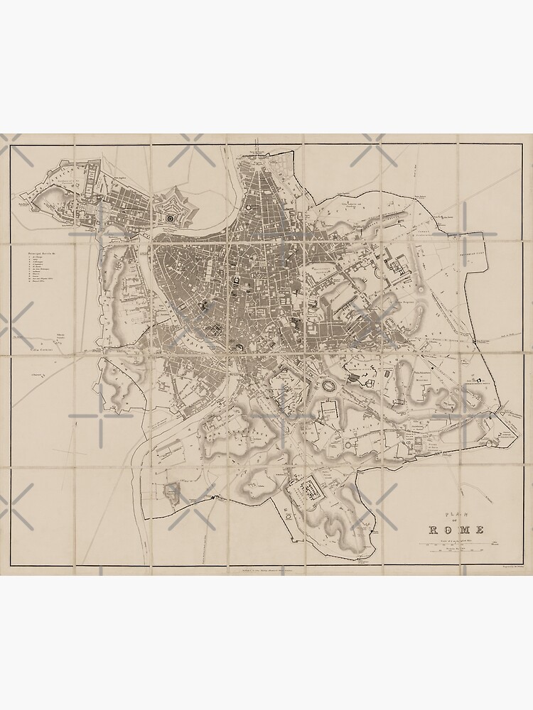 "Antique Map of Rome / Rome Map" Photographic Print for Sale by ...