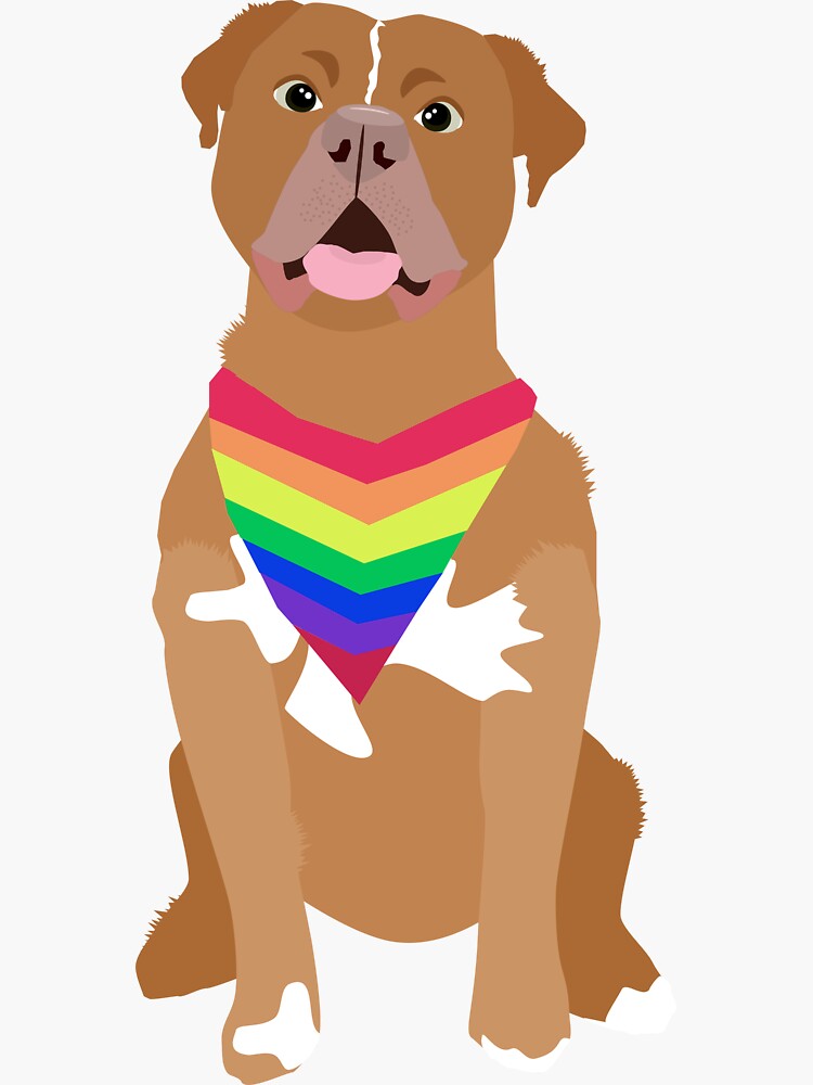 "Pride American Bulldog" Sticker by Kuttel | Redbubble