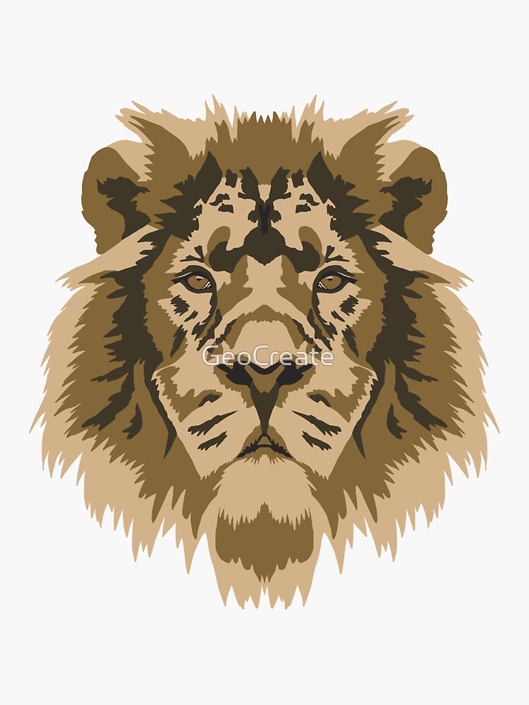 "Lion Face" Sticker for Sale by GeoCreate | Redbubble