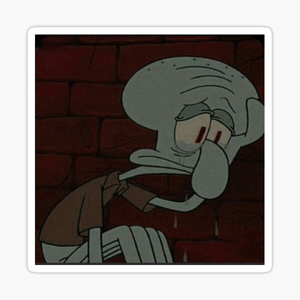 "Squidward Crying" Sticker by isabellagabriel | Redbubble