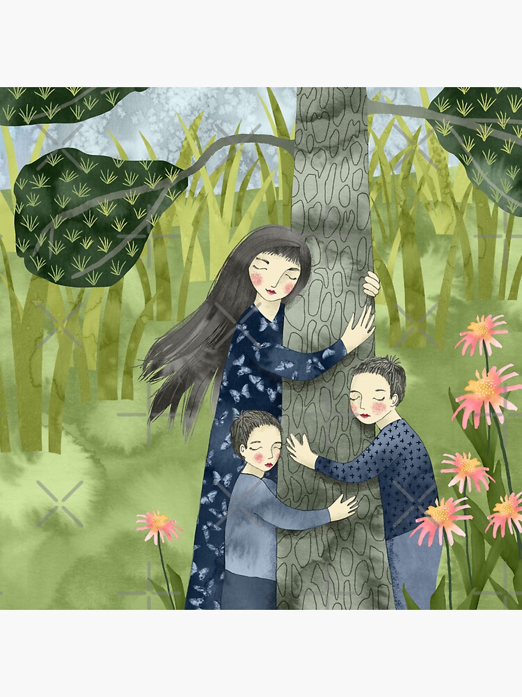 "Tree Hug" Sticker for Sale by marketastengl | Redbubble