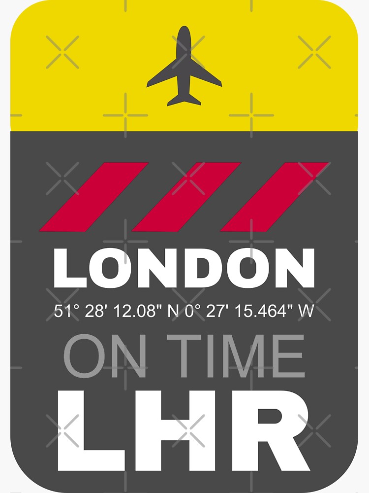 "Airport tag LHR London" Sticker for Sale by Aviators | Redbubble
