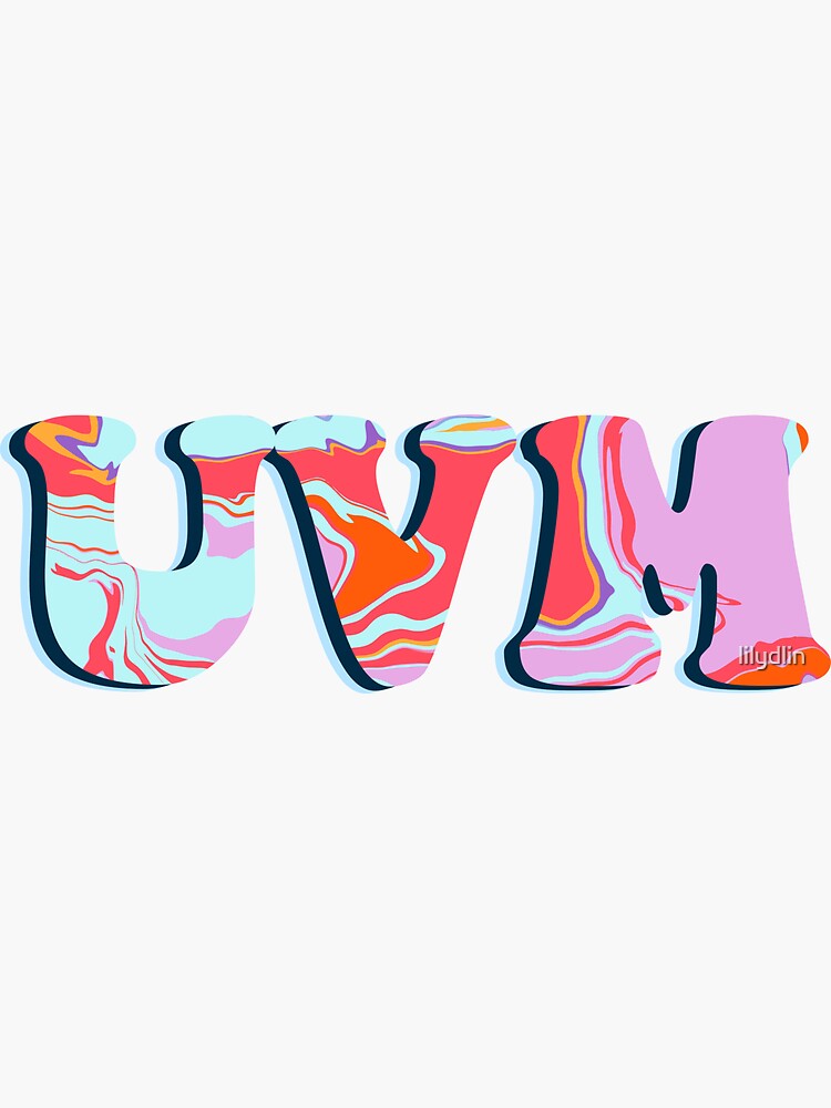 "UVM but make it marble" Sticker by lilydlin | Redbubble