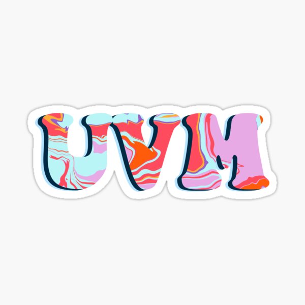 "UVM but make it marble" Sticker by lilydlin | Redbubble