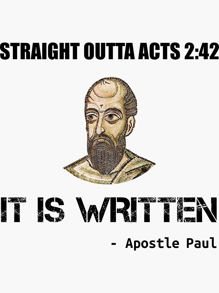 "Funny Apostle Paul Christian Catholic Meme 2:42" Sticker for Sale by ...