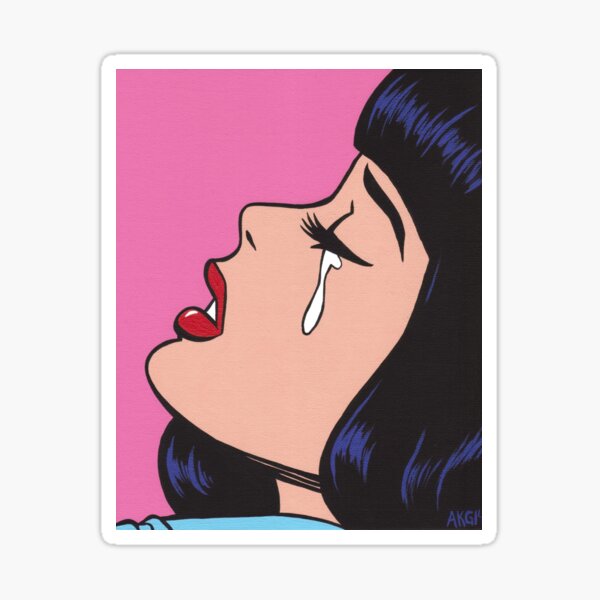 "Pop Art, Crying Girl" Sticker for Sale by art-matters | Redbubble