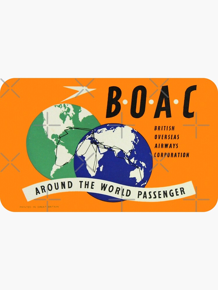 "BOAC - Around the World Passenger" Sticker for Sale by Bloxworth ...