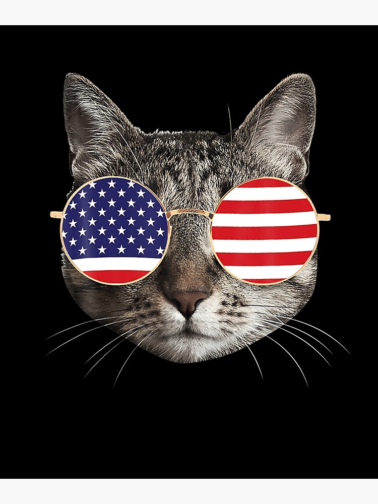"Merica USA Flag Funny Cat Lover" Poster by LATONYA-R-ADAMS | Redbubble