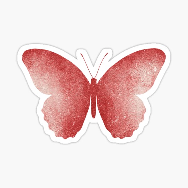 "Ruby Red Butterfly" Sticker by InkandChroma | Redbubble