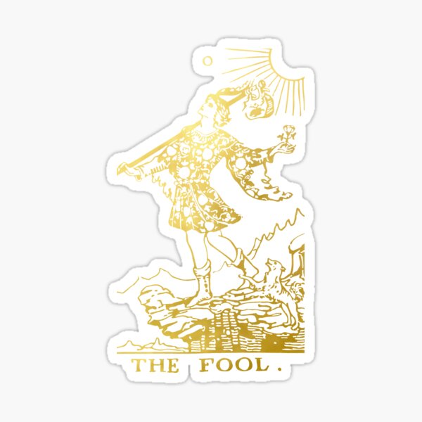" Tarot card the fool gold deck " Sticker for Sale by Michallandsberg ...