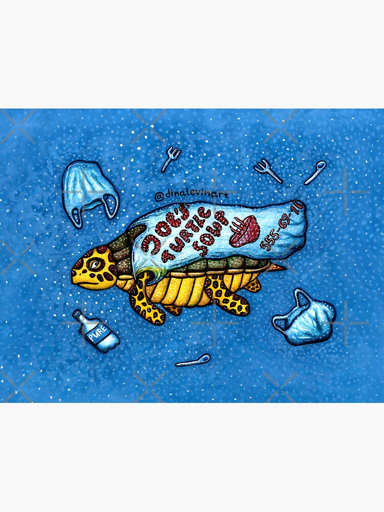 "Funny Angry Sea Turtle Pissed with Plastic" Sticker for Sale by ...