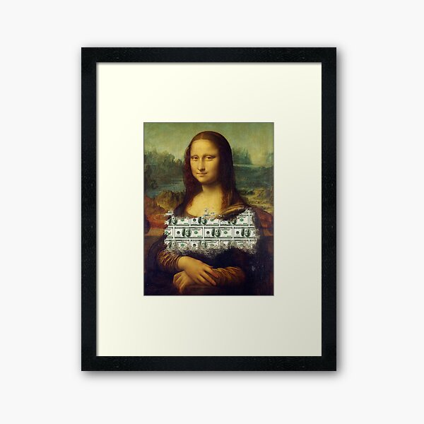 "Mona Lisa Dollar Bill Money Art Modern Mona Lisa" Framed Art Print for ...