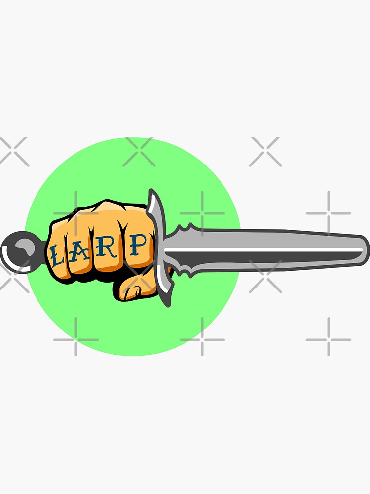 "LARP Tattoo Knuckles with bopper sword" Sticker for Sale by ...