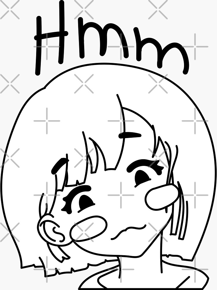 "smug anime girl - hmm" Sticker by ZombieNeet | Redbubble