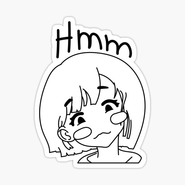 "smug anime girl - hmm" Sticker by ZombieNeet | Redbubble