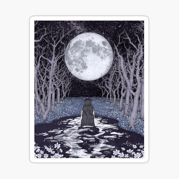 "The Moonlight Bather Colour Version" Sticker for Sale by ECMazur ...
