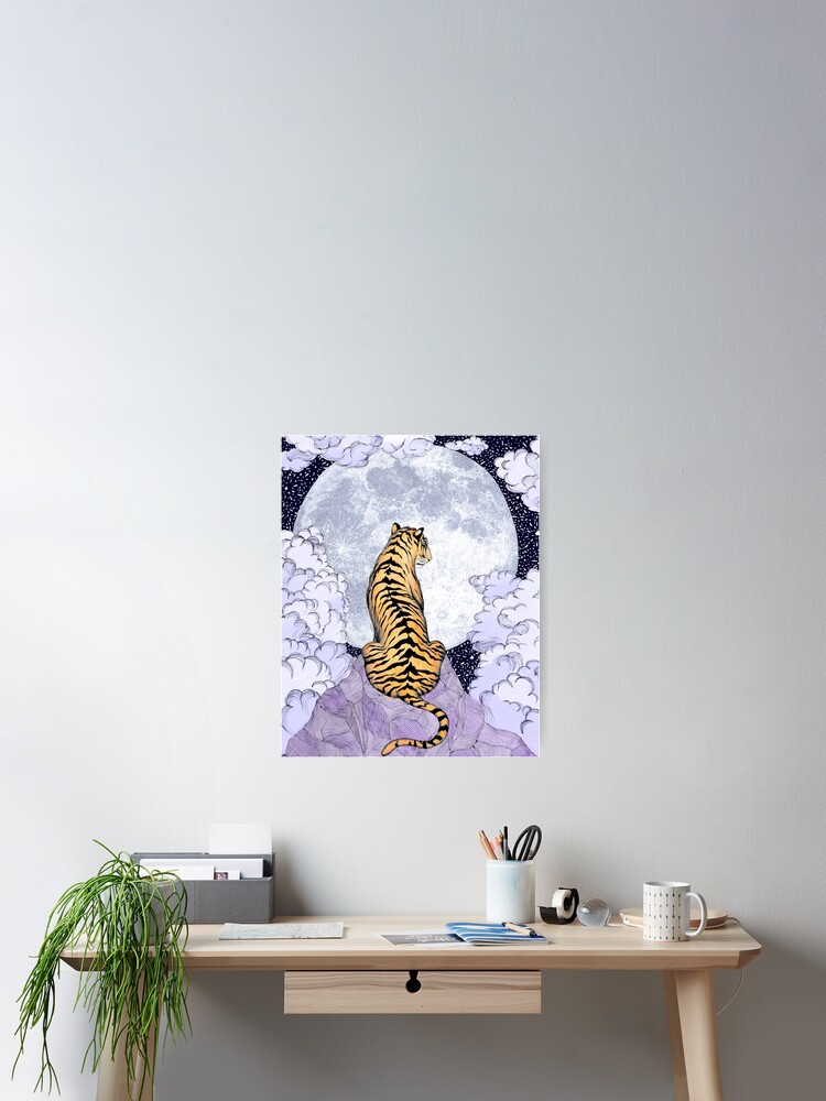 "Tiger Moon Colour Version" Poster for Sale by ECMazur | Redbubble