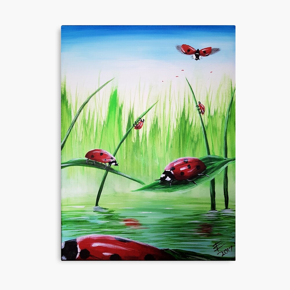 Ladybug Painting On Canvas Easy