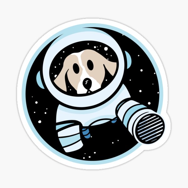 Pegatina «Cosmo el perro espacial» de JoseMartinArt | Redbubble