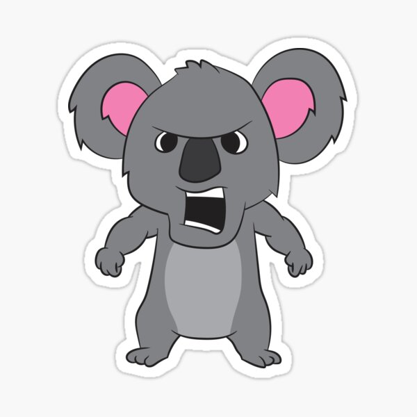 "Koala - angry, aggressive, angry" Sticker by Mohja-Design | Redbubble