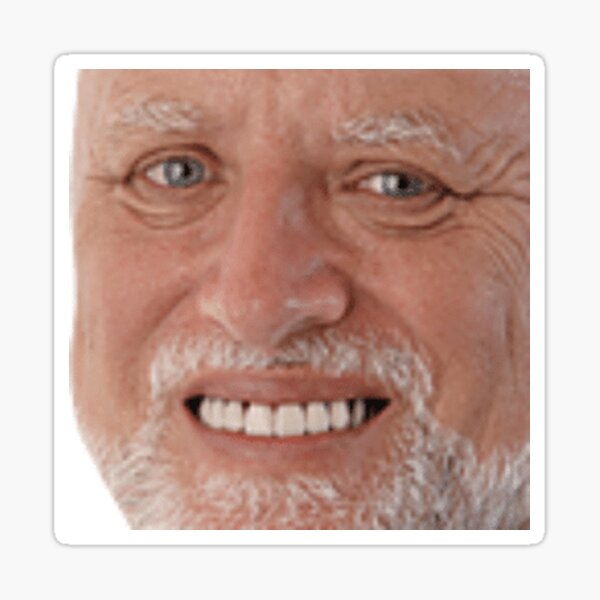 "HAhaa Twitch Emote / Hide The Pain Harold Meme" Sticker for Sale by ...